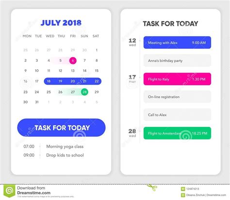 Sleek Calendar App With Task List