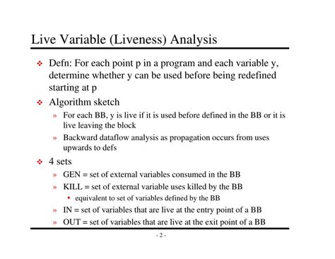 Ppt Eecs 583 Class 6 Dataflow Analysis Powerpoint Presentation Free Download Id5138377