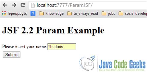 Param And Attribute Example With JSF Examples Java Code Geeks
