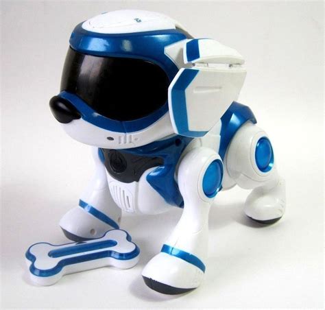 Tekno Interactive Robotic Puppy Dog Bluewhite With Bone Walking