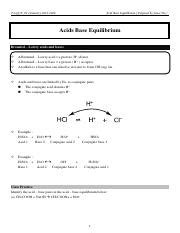 Understanding Acid-Base Equilibrium: Bronsted-Lowry Theory | Course Hero