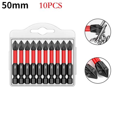 10 Pack Ph2 Magnetic Screwdriver Bit Set Anti Slip Long Driver Drill Bits