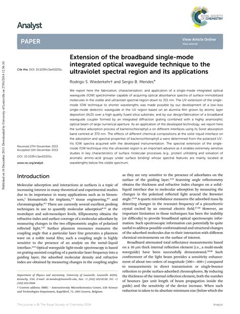 Pdf Extension Of The Broadband Single Mode Integrated Optical