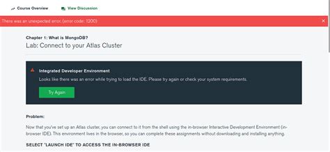 Ide Would Not Launch M001 Mongodb Basics Mongodb Developer