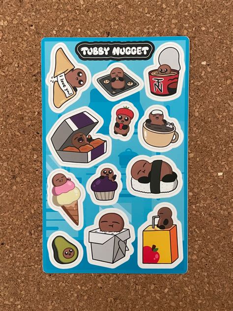 Tubby Nugget Sticker Sheets Pack Of 3
