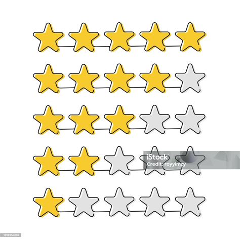 연속 선 그리기 흰색 배경에 대한 별 다섯 개의 별 고객 평가 및 리뷰 벡터 일러스트 레이 션 개념에 대한 스톡 벡터 아트 및 기타 이미지 Istock
