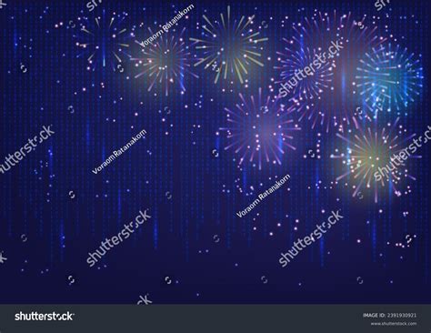 Digital Code On Firework Technology Background Stock Vector Royalty Digital Code On Firework Technology Background Stock Vector Royalty