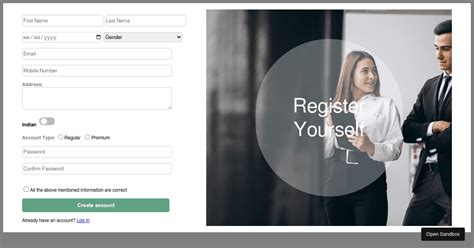 Assessment1 Registration Form Codesandbox