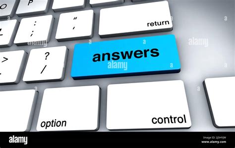 Computer Keyboard Key With The Word Answer Text Stock Photo Alamy