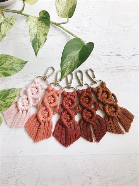 Step By Step Macrame Keychain DIY Pattern For Beginners Etsy