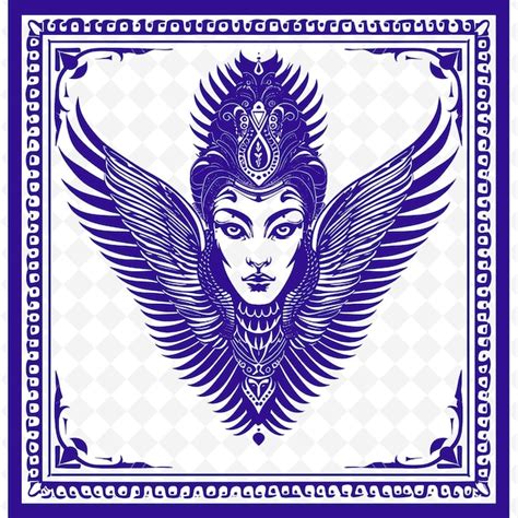 Premium Psd Sphinx Line Art With Wings And Head For Decorations In The F Creative Outline