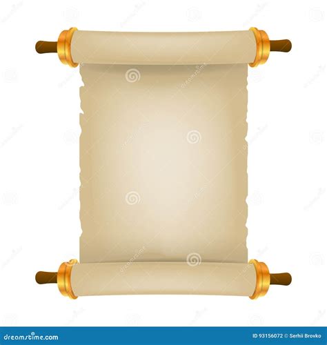 Old Scroll With Place For Text Parchment Realistic Stock Vector Illustration Of Dirty Note