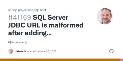 Sql Server Jdbc Url Is Malformed After Adding Orgspringframeworkbootjdbcparameters Label