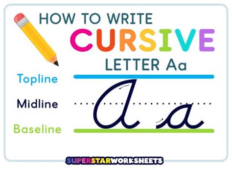 Cursive A Superstar Worksheets