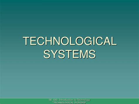 Ppt Technological Systems Powerpoint Presentation Free Download Id