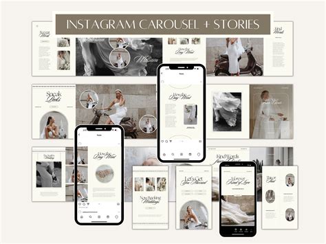 CANVA Modern Instagram Bundle Pack For Photographer IG Post Carousel Stories Engagement