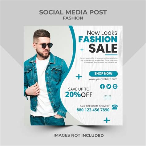 패션 소셜 미디어 배너 포스트 템플릿 Instagram 광고 프리미엄 벡터