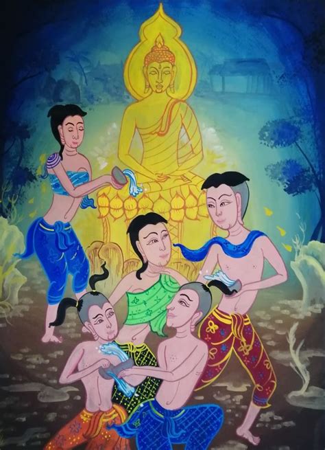 ปักพินโดย Oospar ใน ศิลปะไทย เอกรงค์ ศิลปะไทย ภาพวาด