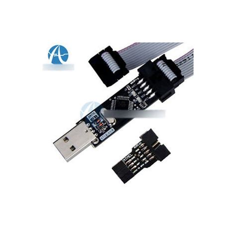 fekete usbasp 10pin 6pin isp usb 10pin 6pin adapter stk500 usbasp avr programozó