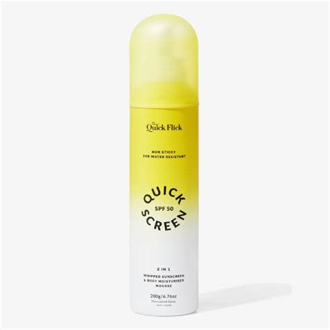 The Quick Screen Spf 50 Whipped Sunscreen And Body Moisturiser Mousse