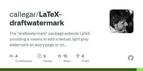 Github Callegarlatex Draftwatermark The Draftwatermark Package
