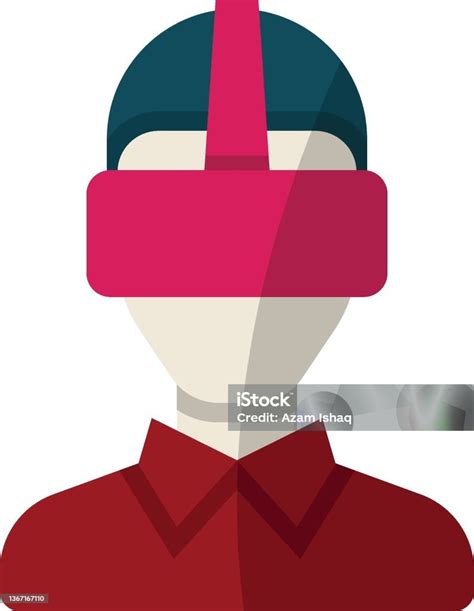 증강 및 가상 현실 벡터 아이콘 디자인 사물 인터넷 기호 유니버설 오브젝트 상호 작용 기호 Iot 및 자동화 스톡 일러스트 사람이 지능형 Vr 박스 개념을 착용하고 있습니다