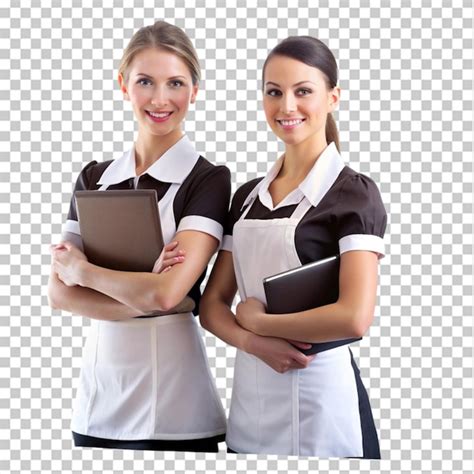 Two Maids Standing Premium Ai Generated Psd