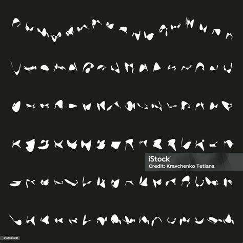 흰색 상형 문자 기호입니다 곡선 검은 색 배경입니다 6 라인 디자인 추상 벡터 일러스트 레이 션 검은색에 대한 스톡 벡터 아트 및 기타 이미지 Istock