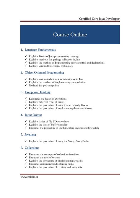 Core Java Certification Pdf