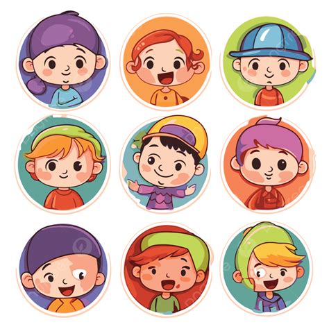 귀여운 작은 어린이 만화 아이콘 벡터 어린이 상표 만화 Png 일러스트 및 벡터 에 대한 무료 다운로드 Pngtree