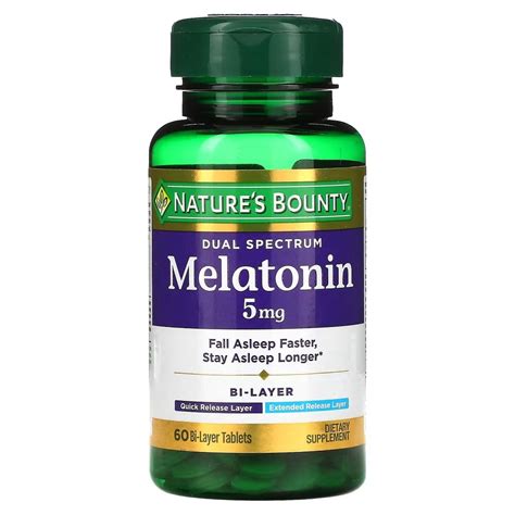 Мелатонин двойного спектра, 5 мг, Melatonin Dual Spectrum, Nature's ...