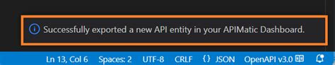 exporting an api workspace to apimatic dashboard apimatic documentation