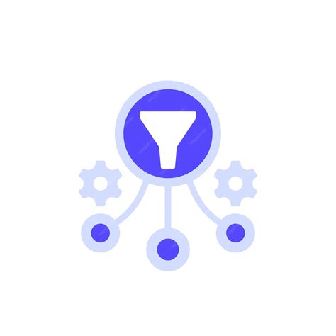 Premium Vector Data Filtering Icon With A Funnel And Gears