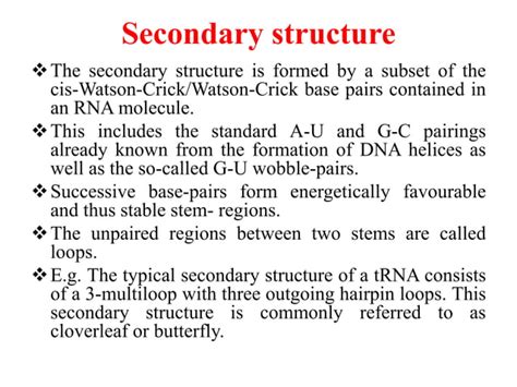Secondary And Tertiary Structure Of Rna Pptx