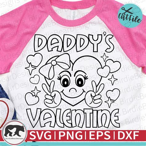 Valentines Day Coloring Svg Daddys Valentine Svg Valentine Coloring