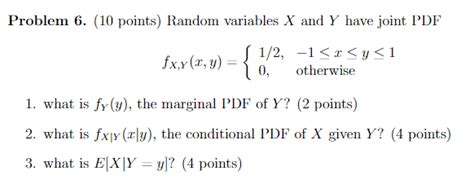 Solved Problem Points Random Variables X And Y Have Chegg Com