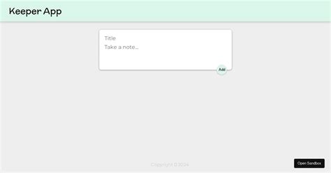 keeper app codesandbox