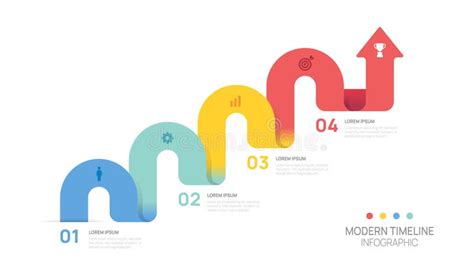 Infographic Flow Chart Arrow Business Template with Icons and 4 Options ...