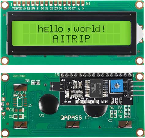 AITRIP 3 Pack IIC I2C TWI LCD 1602 162 Serial Interface Adapter Module Blue Backlight For