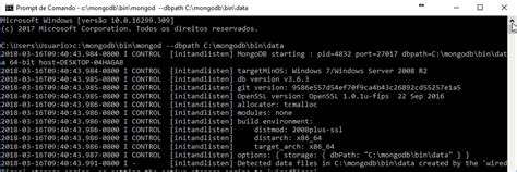 Starting MongoDB Database Software
