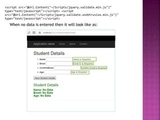 Data Annotation Validation Asp Net Pptx Web Development Internet