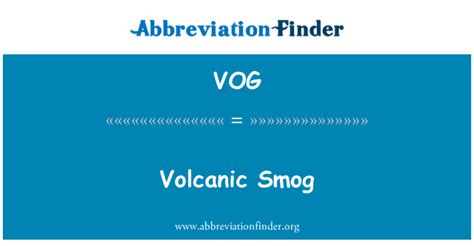 VOG Definición Esmog Volcanic Smog