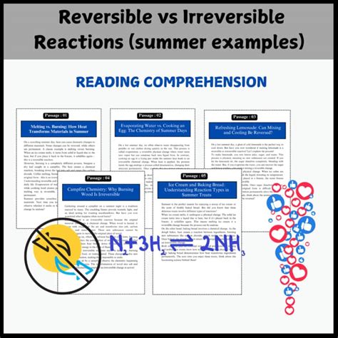 Reversible Vs Irreversible Reactions Summer Science In Action Tpt