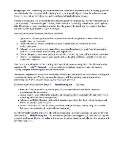 Good Dissertation Interview Questions Pdf Qualitative Research Job Interview
