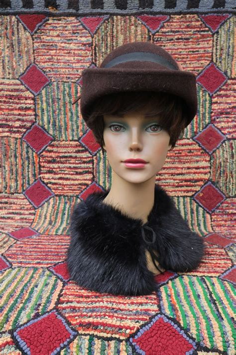 Vintage Brown Bycocket Hat Gem