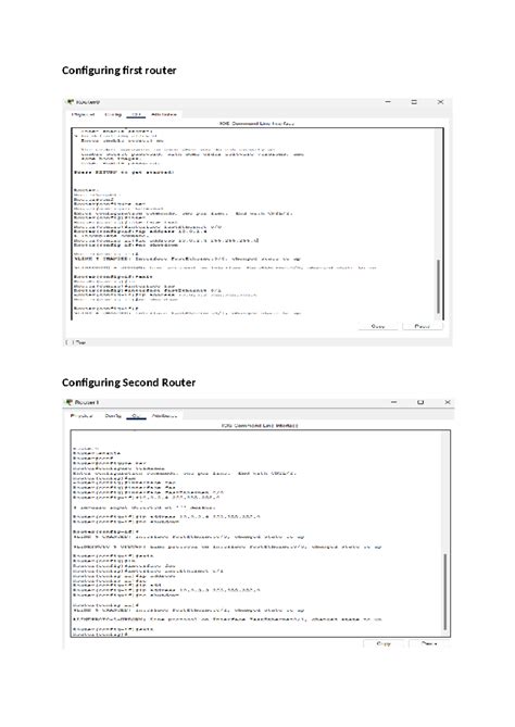 Cns Lab 1a Output Information Technology Configuring First Router Configuring Second Router