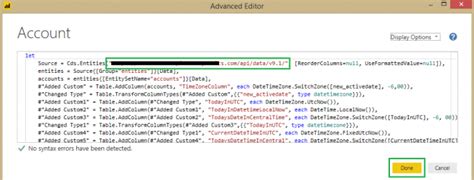 How To Modify Data Source Queries Of Power Bi Report Using Advanced Editor Microsoft Dynamics