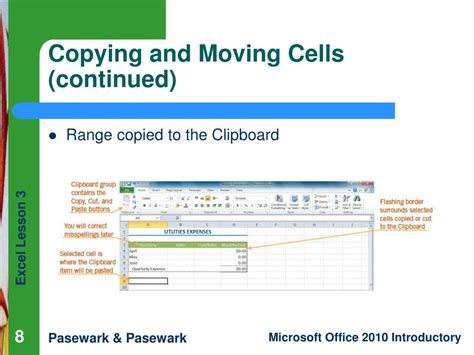 ppt excel lesson 3 organizing the worksheet powerpoint presentation