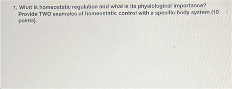 solved what is homeostatic regulation and what is its