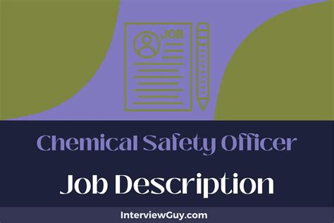 Chemical Safety Officer Job Description Updated For 2025